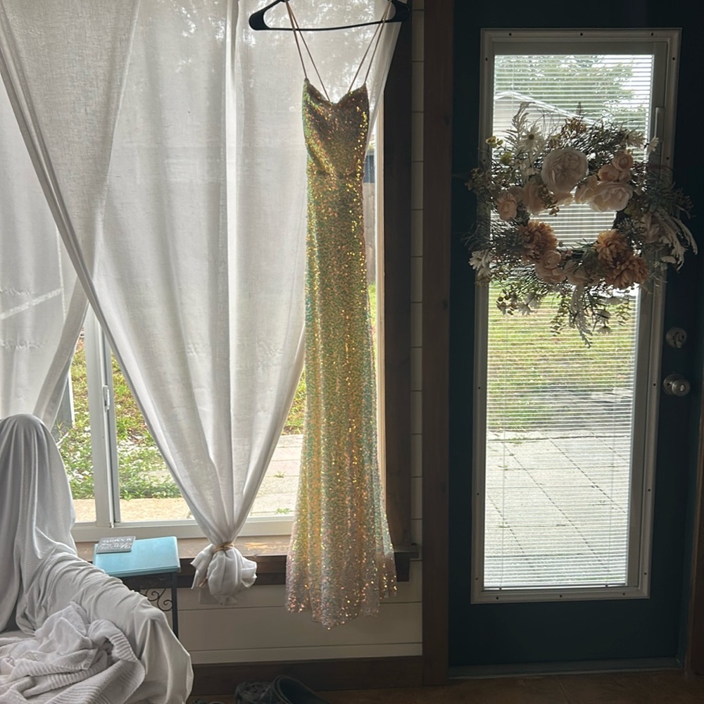 Yellow Sequence Prom Dress - Gem